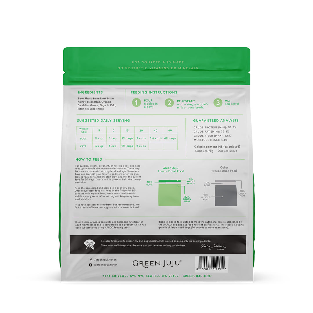Bison Recipe - Freeze Dried Raw Diet – Green Juju